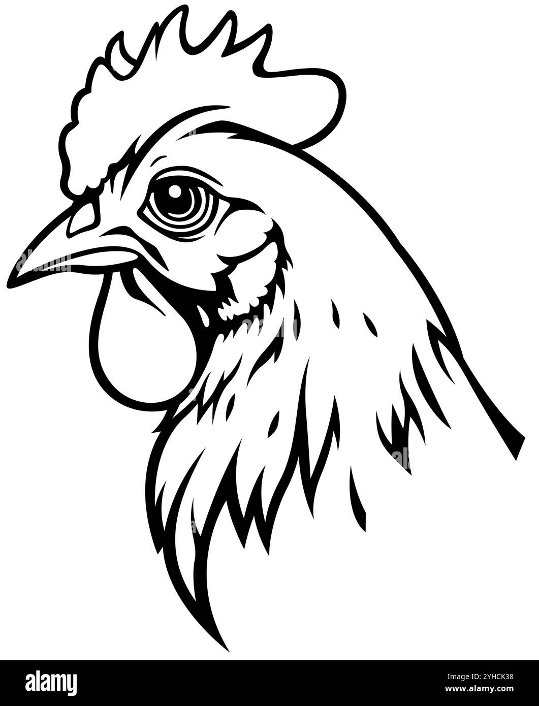Black Drawing of Hen Head from Side View Stock Vector Image & Art - Alamy