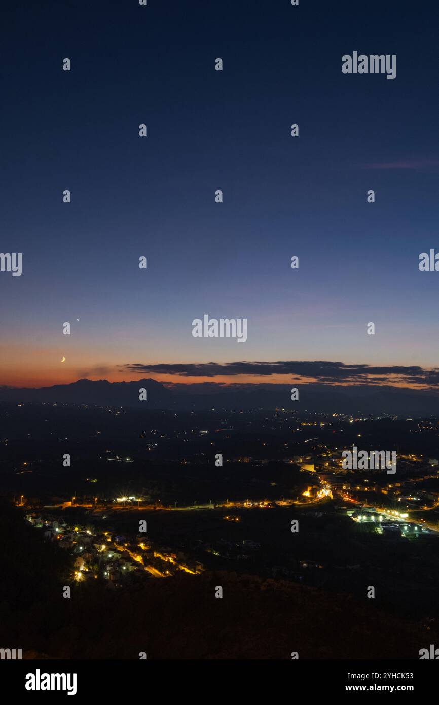 Night City Lights View from Goora Stock Photo - Alamy