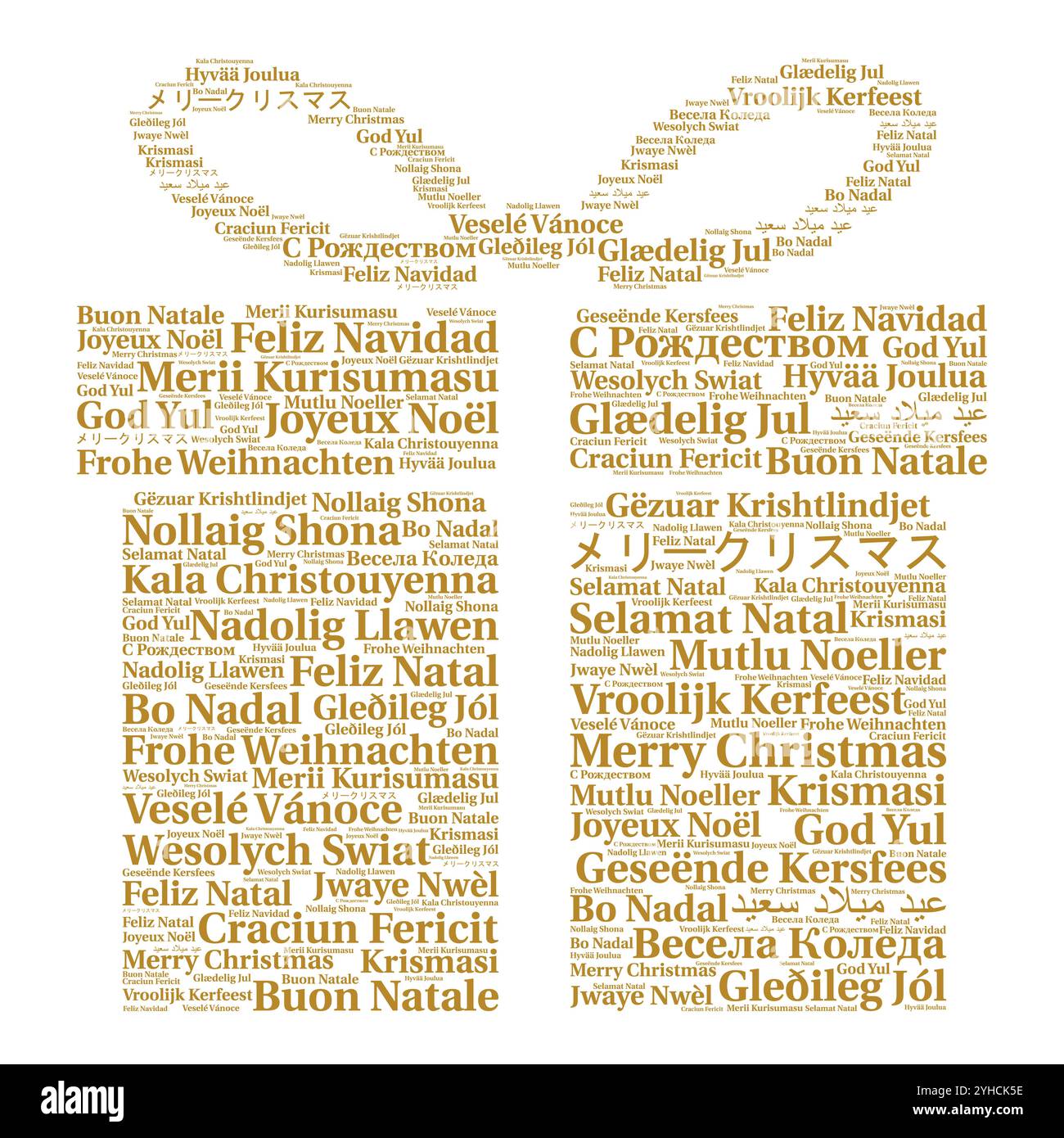 Merry Christmas in different languages word cloud Stock Photo - Alamy