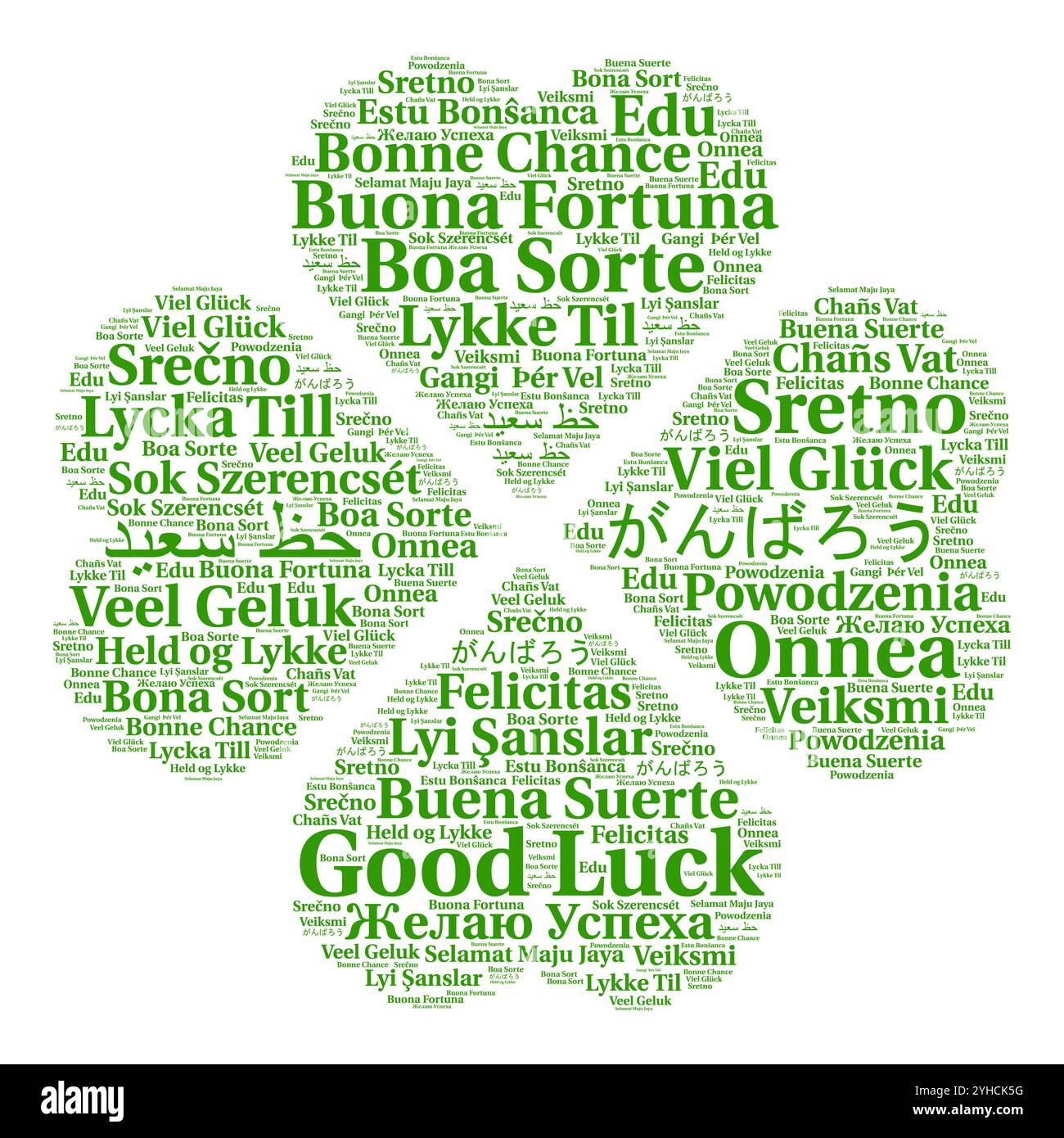 Good luck word cloud in different languages Stock Photo - Alamy
