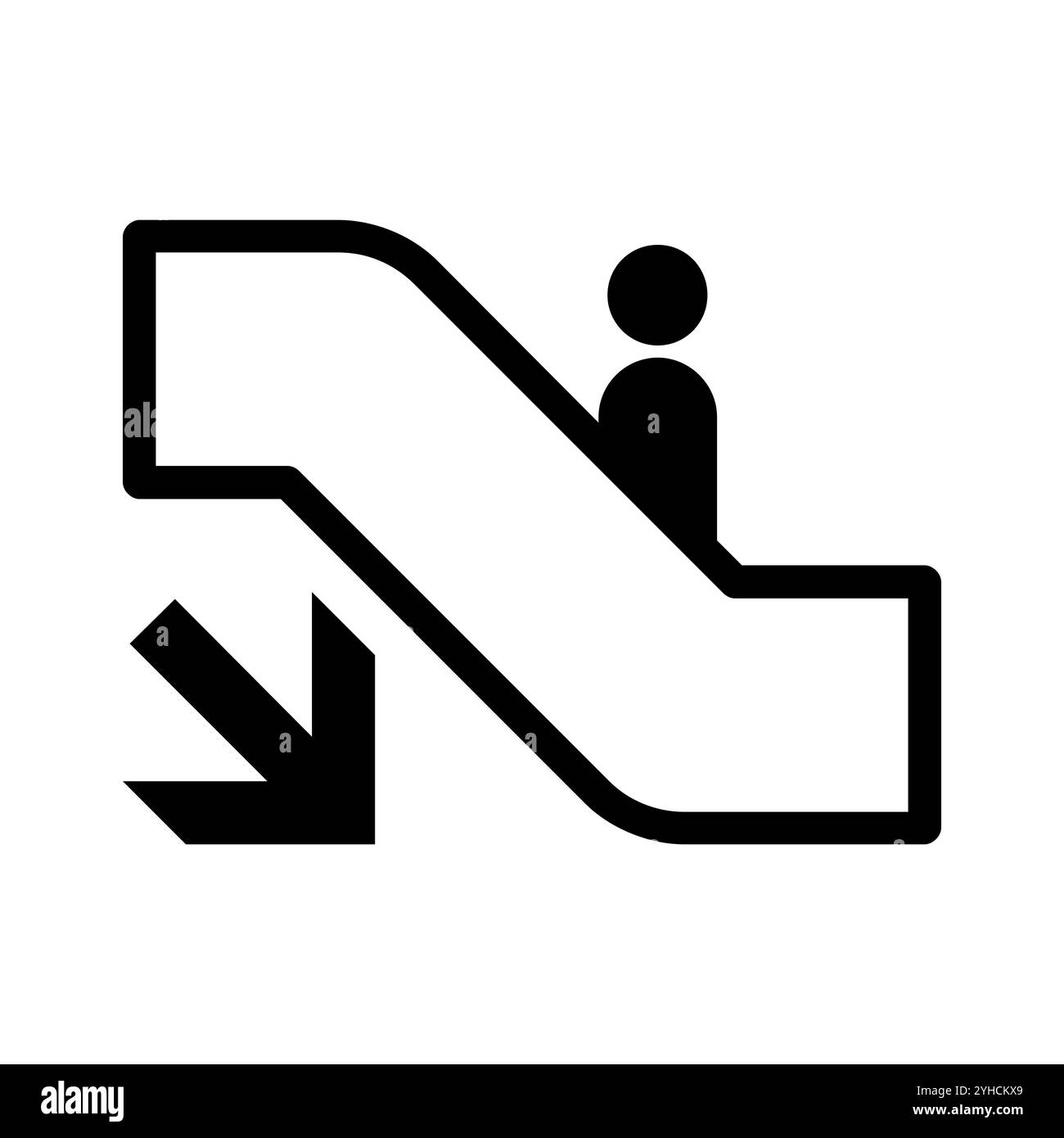 Escalator down symbol icon illustration Stock Photo - Alamy