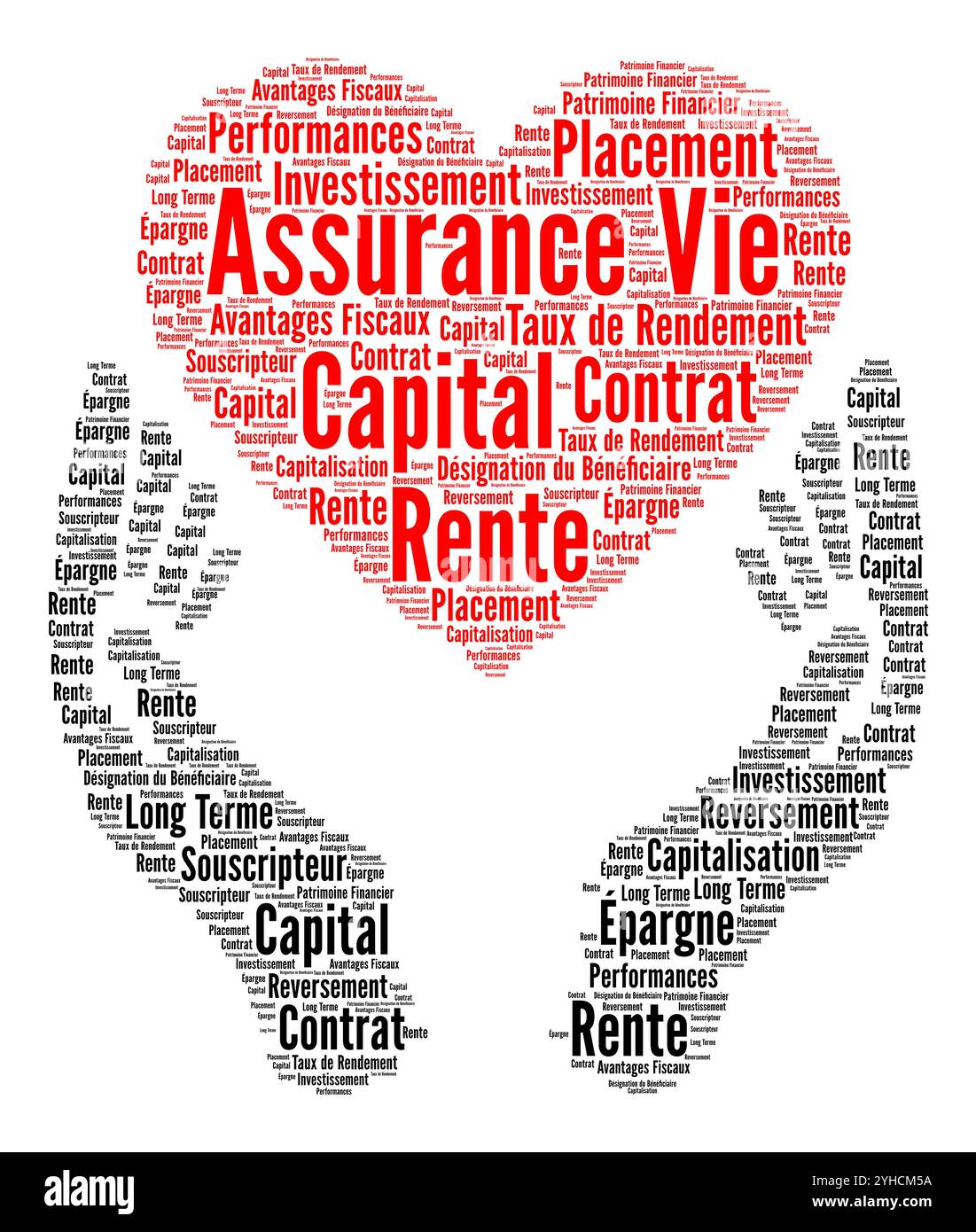 Life insurance word cloud called assurance vie in French language Stock ...