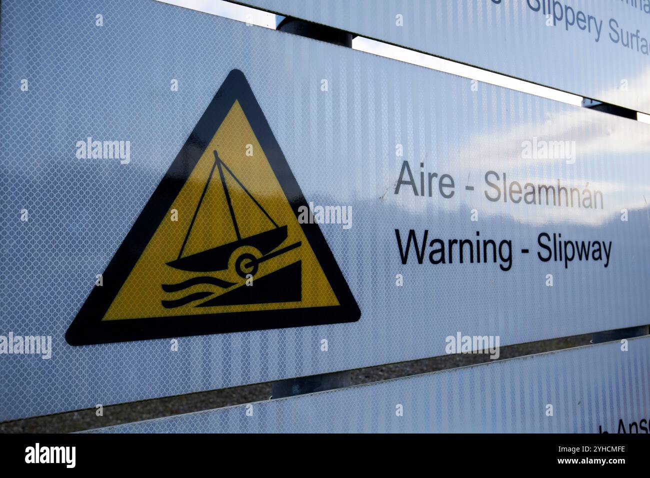 Harbour slipway warning sign hi-res stock photography and images - Alamy