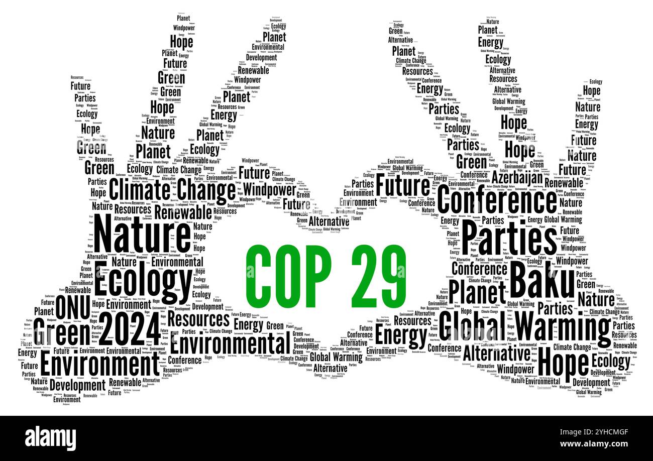COP 29 in Baku Azerbaijan world cloud Stock Photo - Alamy