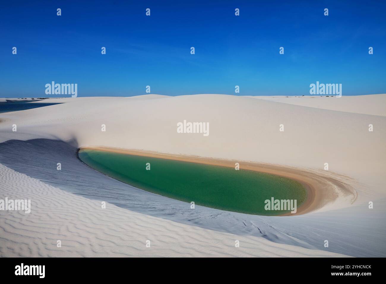 Lagoons in the desert of Lencois Maranhenses National Park, Brazil ...
