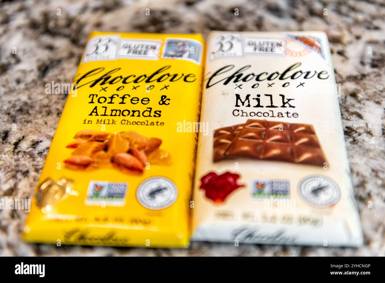 Avon, USA - January 11, 2022: Closeup of packaged macro of chocolate ...