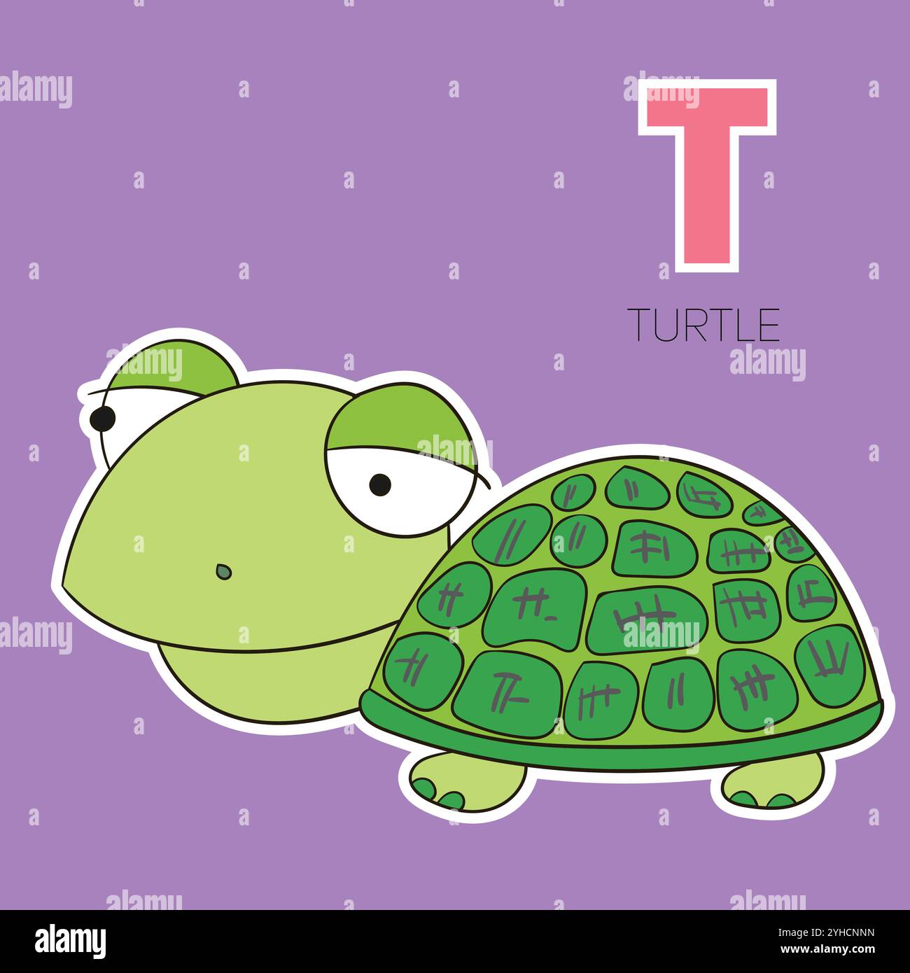 T turtle cartoon illustration Stock Vector Images - Alamy