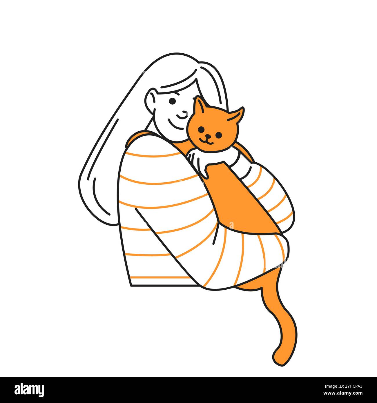 Two domestic cat hugging Stock Vector Images - Alamy