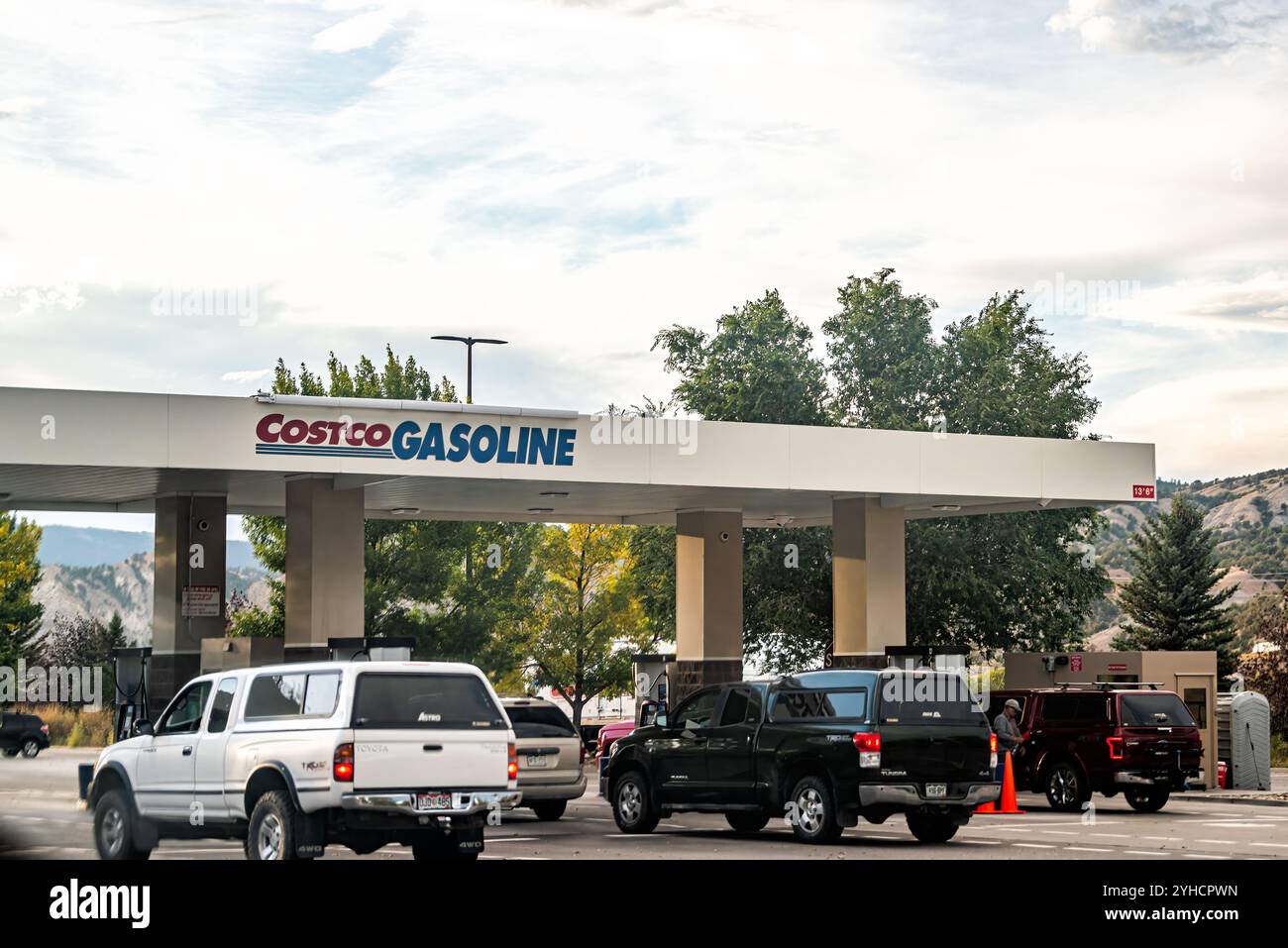 Gypsum, USA - September 29, 2022: Costco wholesale sign on store gas ...