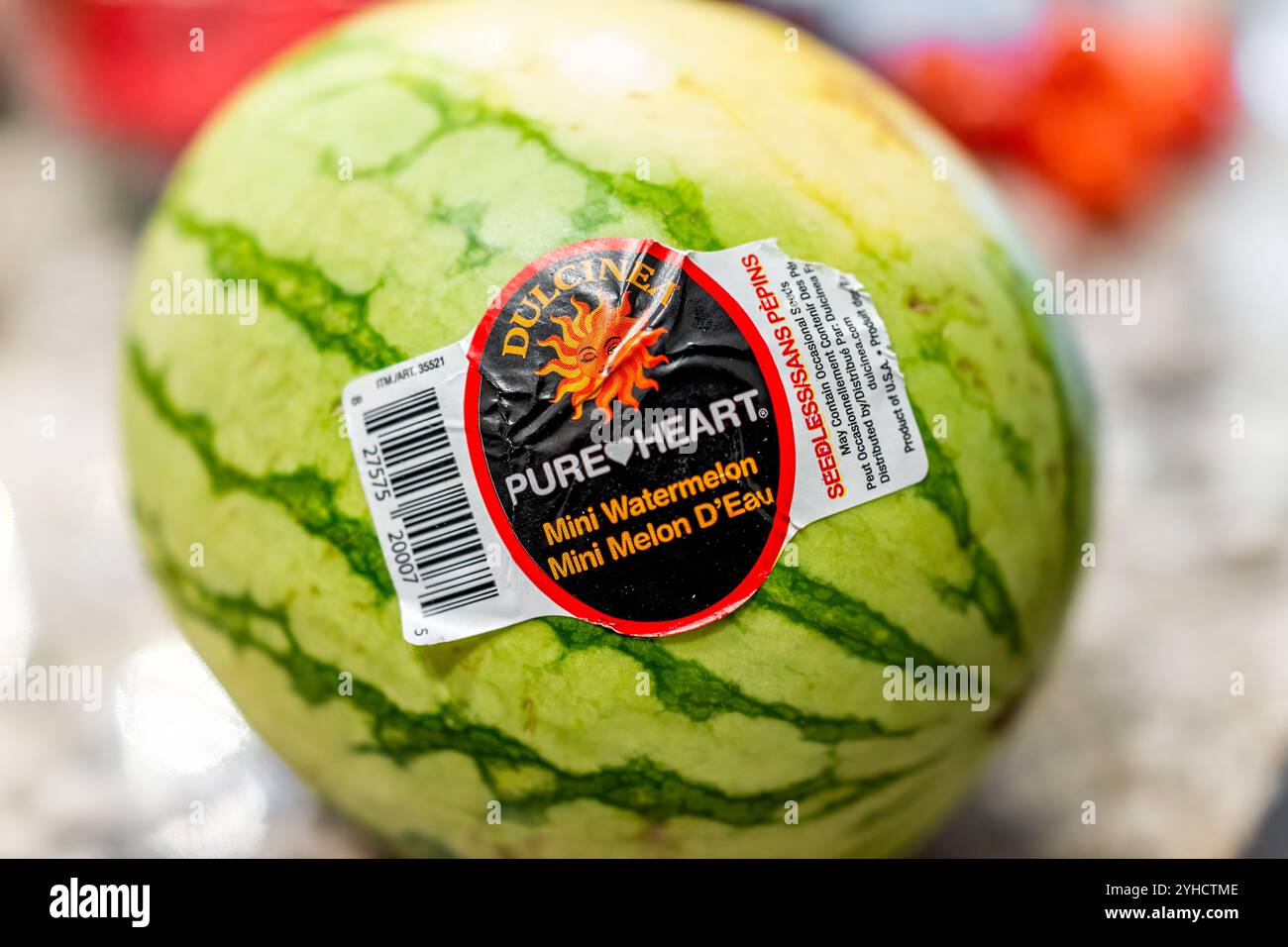 Avon, USA - July 5, 2022: Sticker sign label for Dulcinea pure heart ...