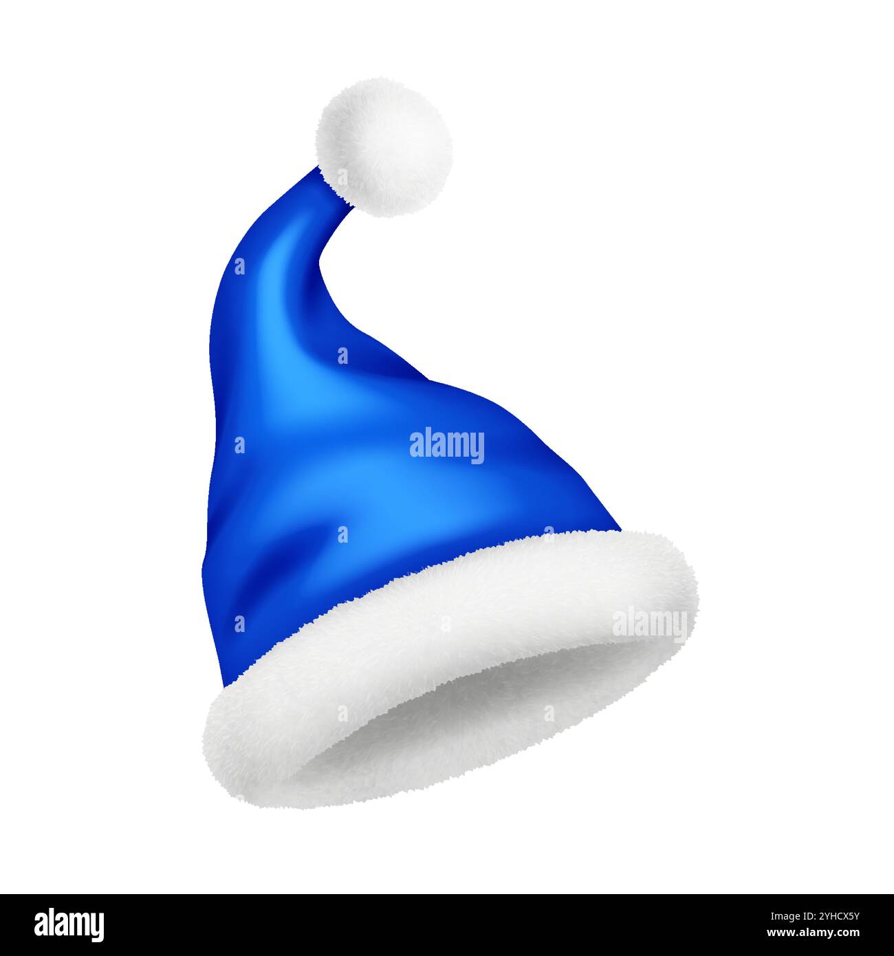 Blue color Santa hat masquerade accessory realistic vector illustration ...