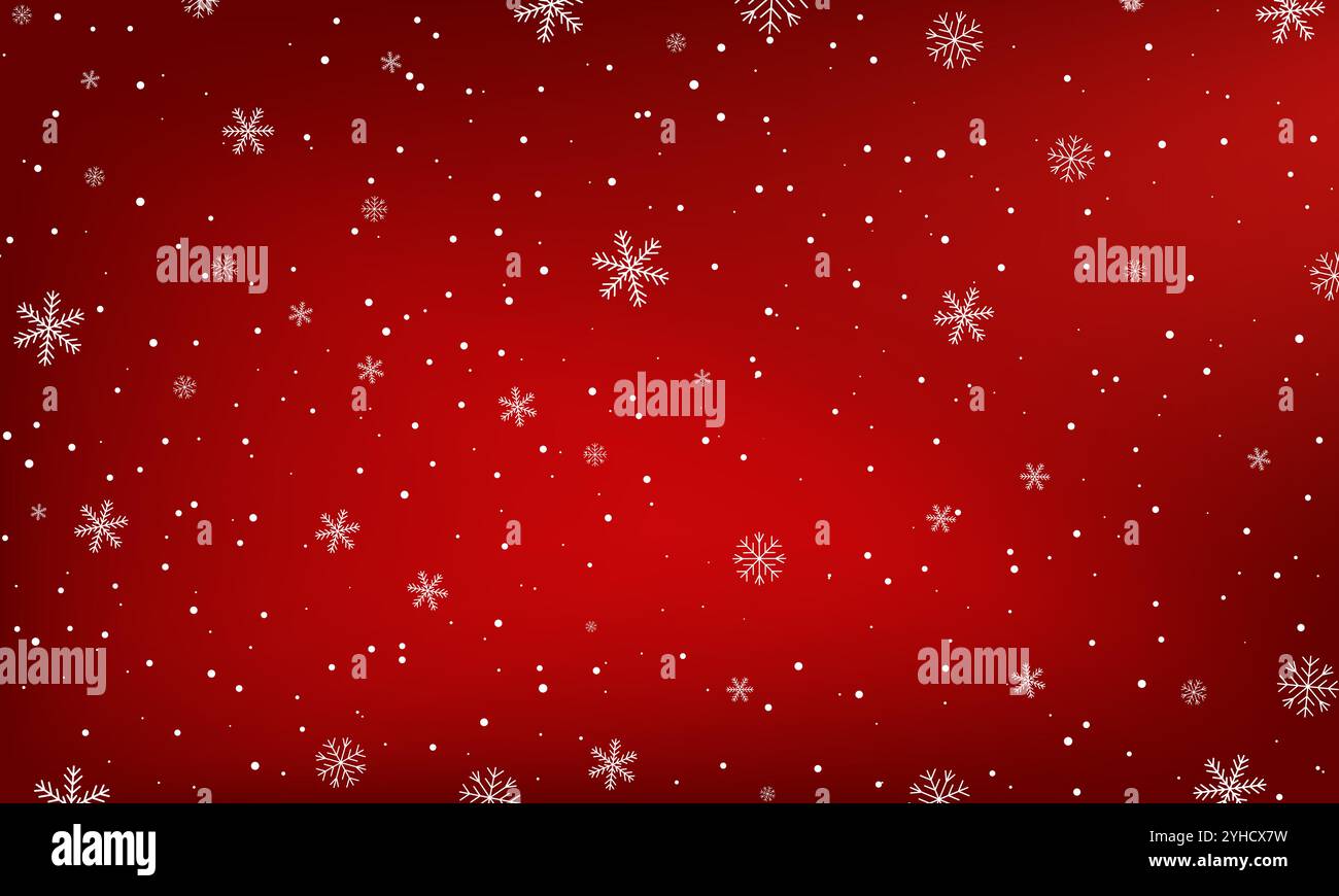Horisontal red background with snowfall Stock Vector Image & Art - Alamy
