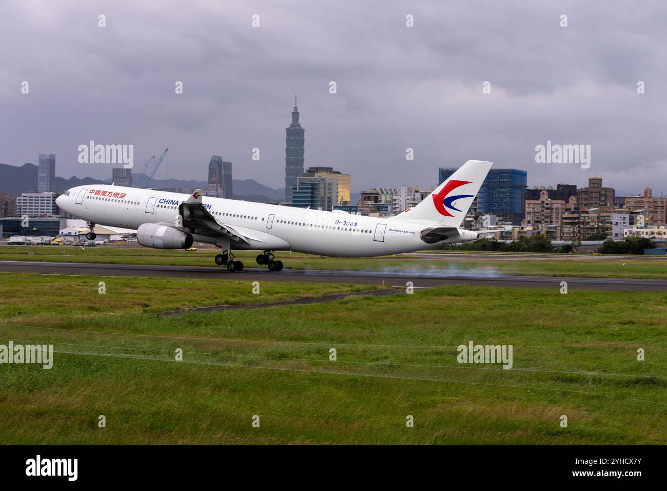 Taipei, Taiwan- 6 November 2024: China airline landing in Taipei Songshan Airport Stock Photo ...