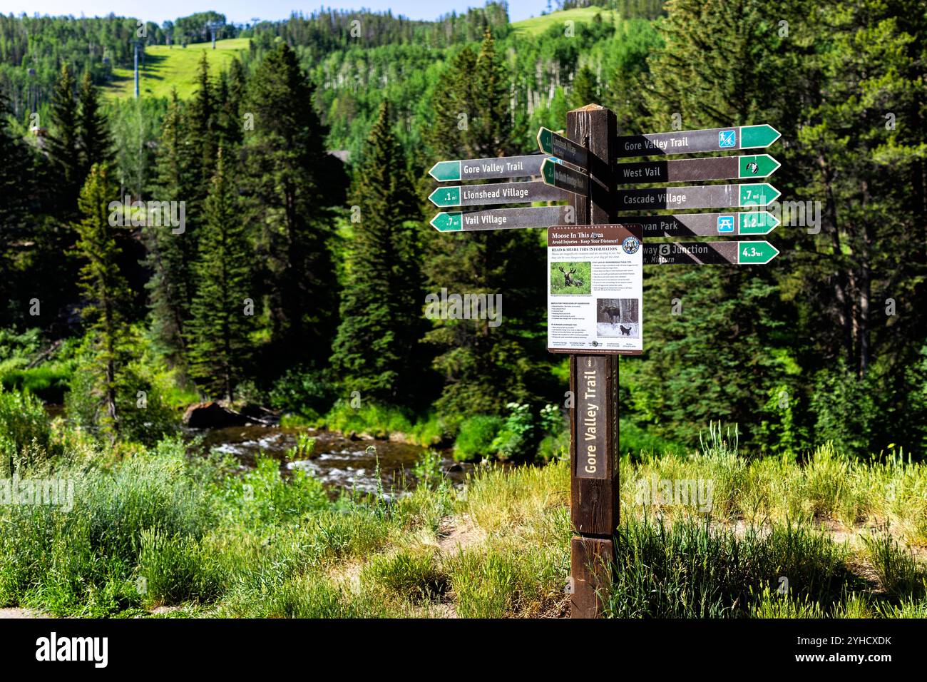 Vail, USA - June 29, 2019: Road street in Colorado Lionshead Village ...