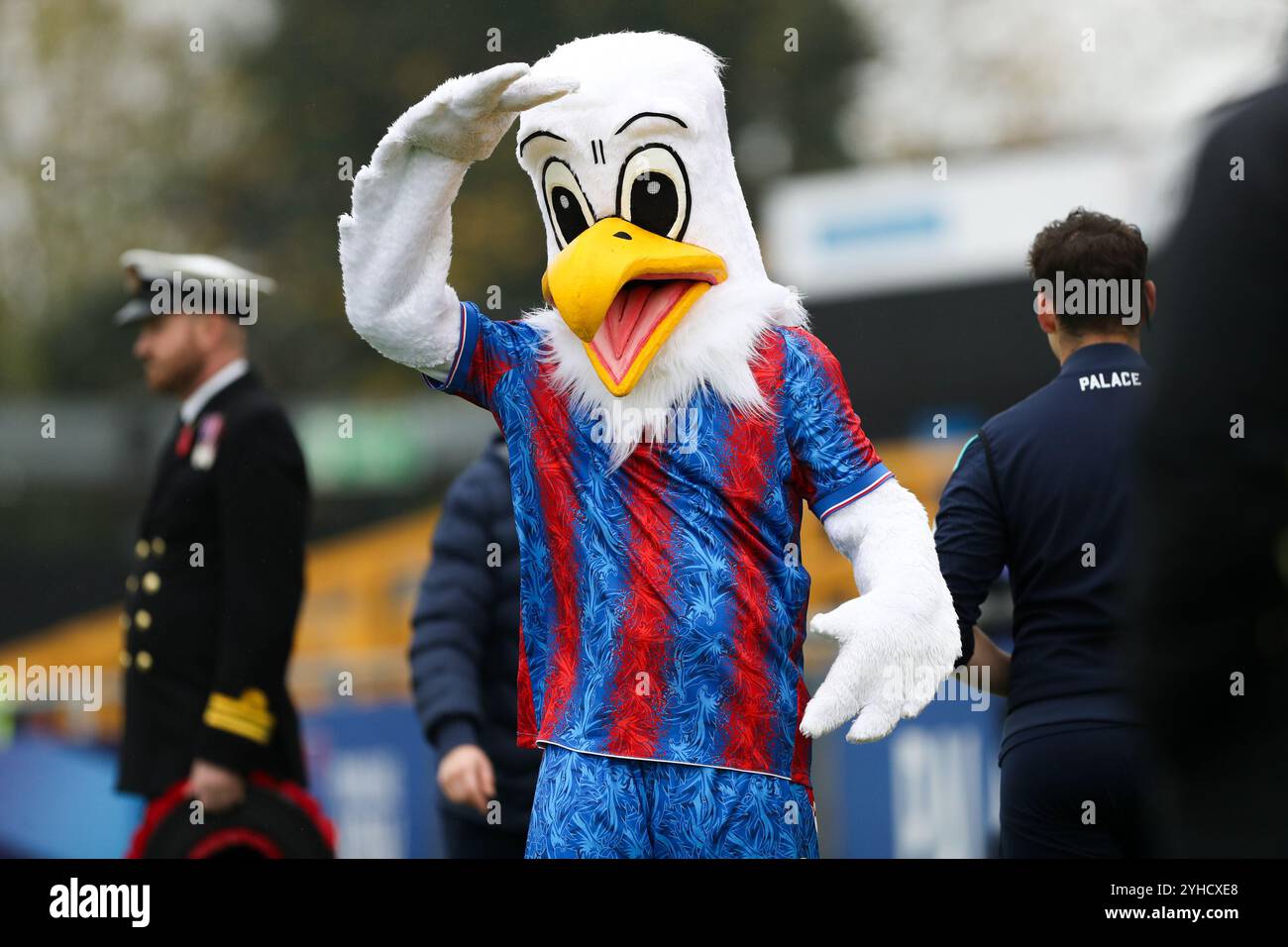 London, UK. 10th November 2024. Pete, Crystal Palace's eagle mascot ...