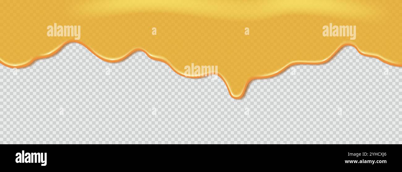 Flowing liquid yellow machine or sunflower oil, maple syrup or sauce ...