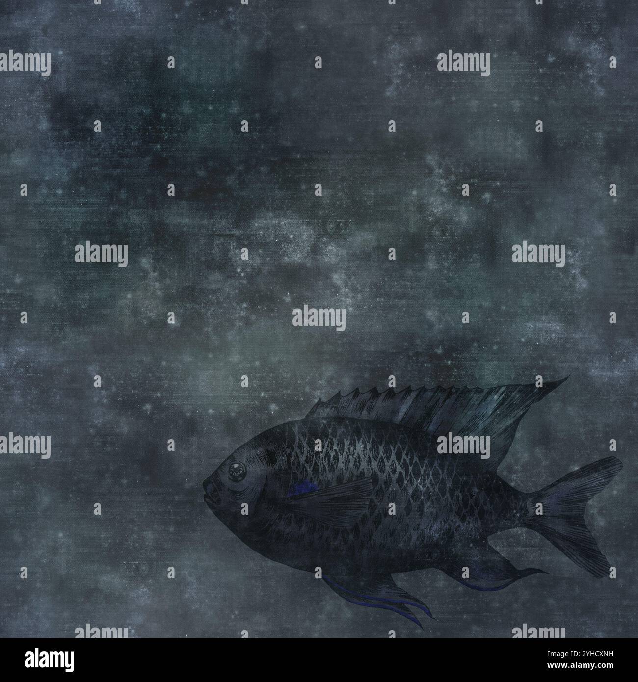 stylish square textured old paper background with ink Drawing of Canary ...