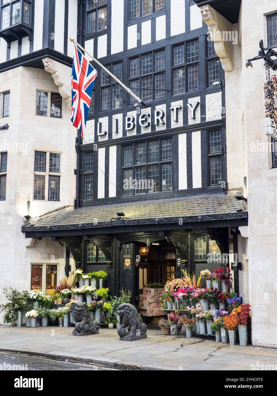 Liberty Department Store, with Flowers outside, Soho, London, England ...