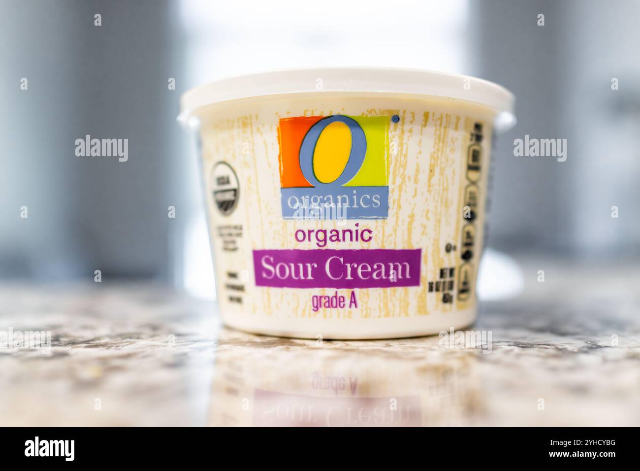 Avon, USA - July 11, 2022: Sign label for organic sour cream by safeway ...