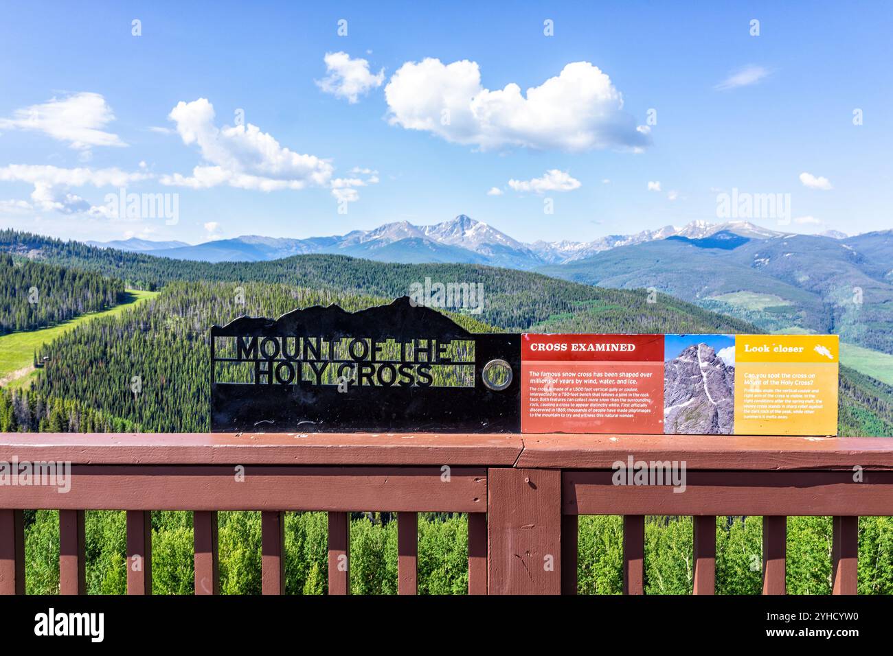 Vail, USA - July 11, 2022: Summer in ski resort with hiking trail signs ...