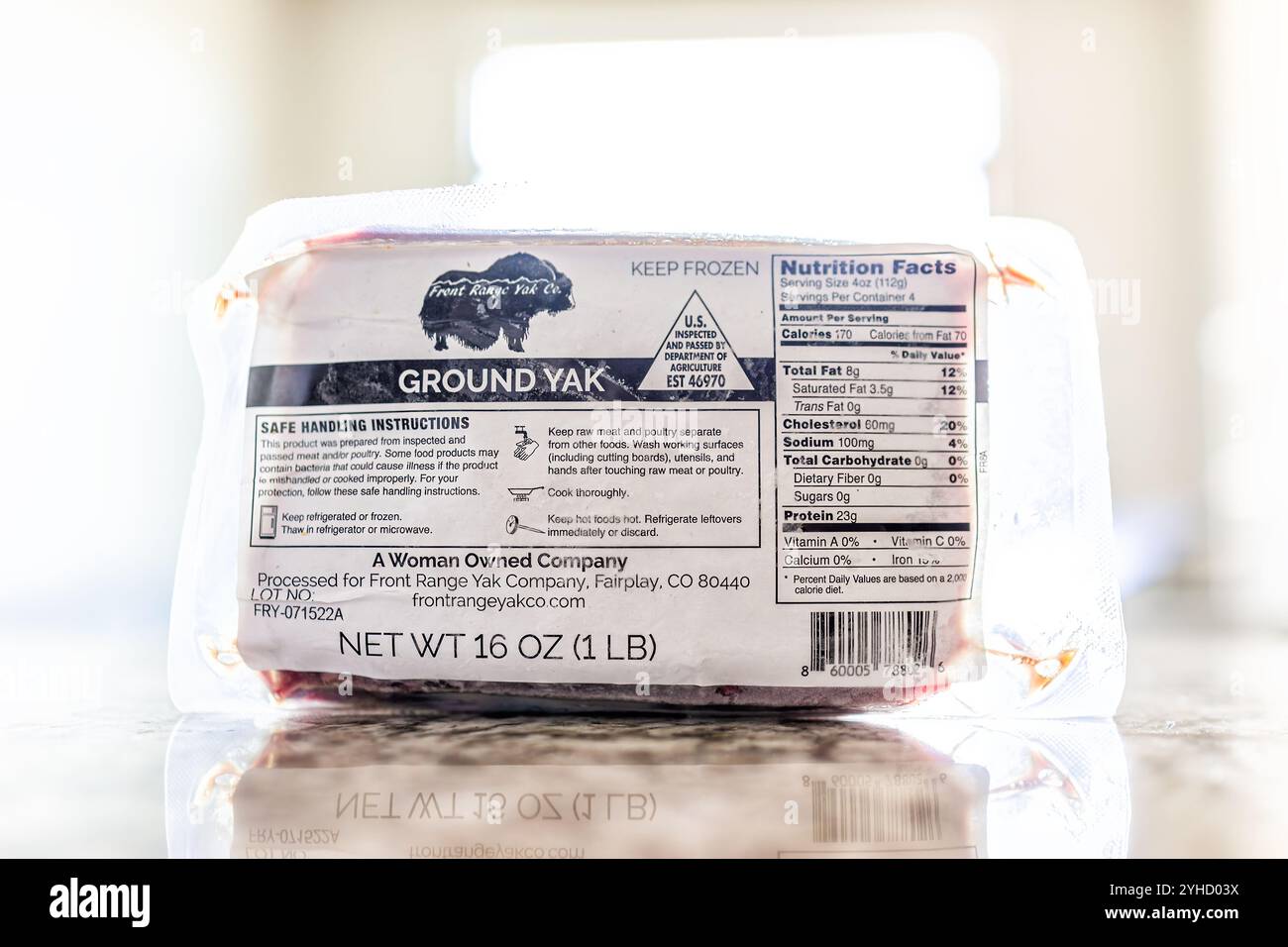 Avon, USA - August 31, 2022: Closeup macro of fresh frozen red raw ...