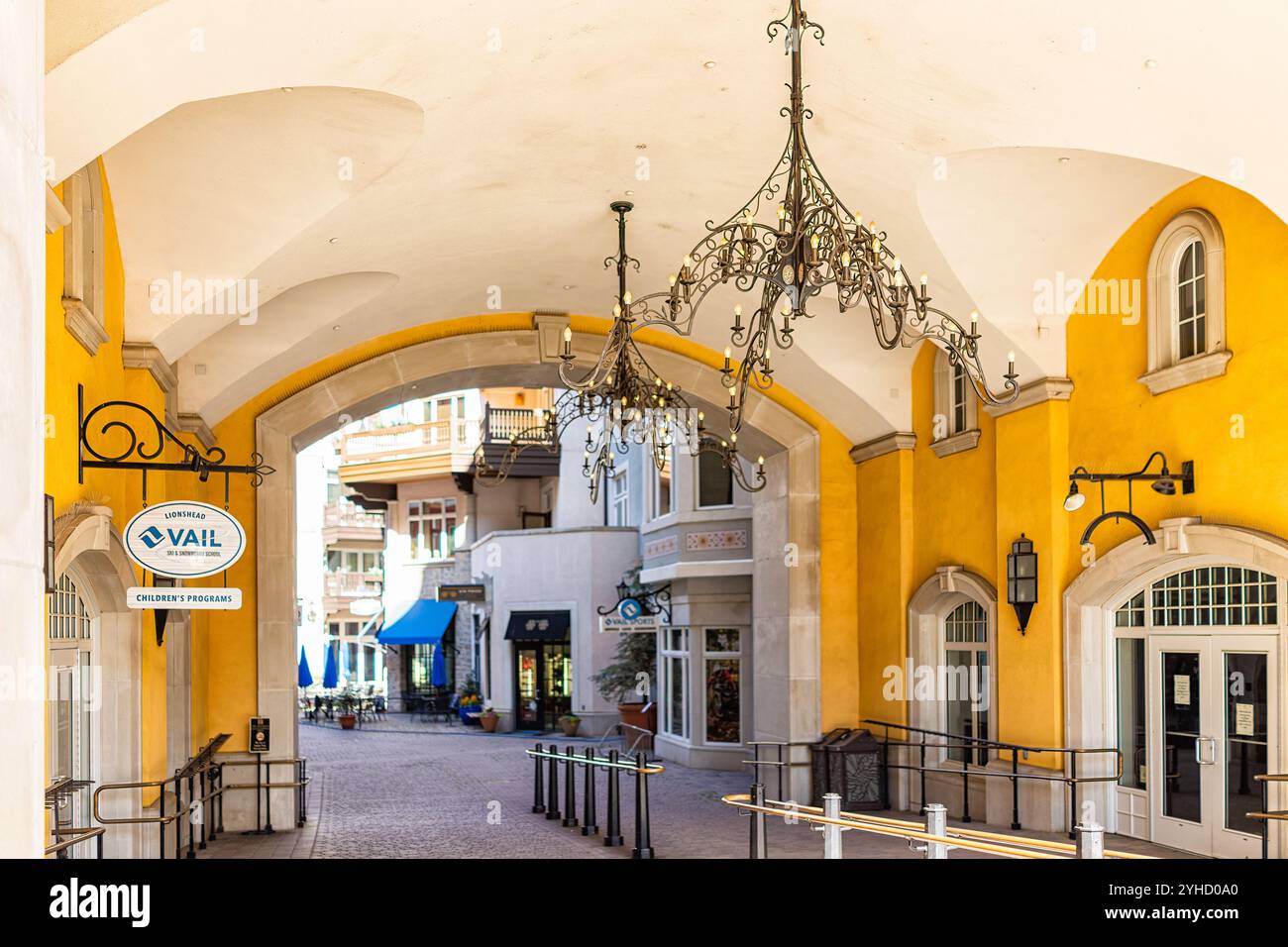 Vail, USA - July 11, 2022: Lionshead Place in Vail, Colorado with ...