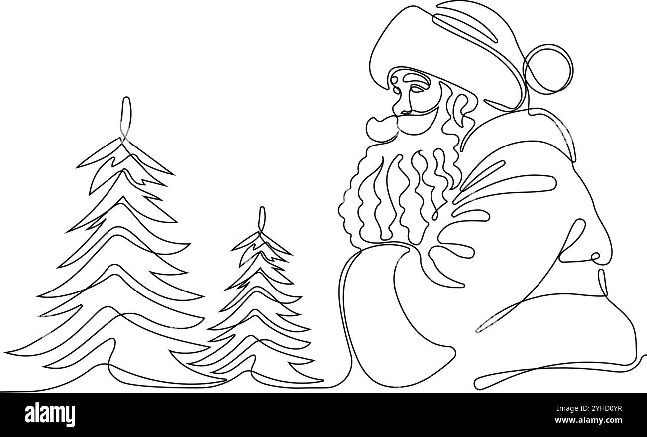 Vector color drawing christmas Black and White Stock Photos & Images ...