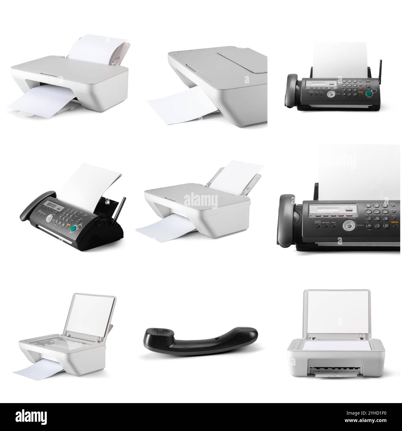 Modern digital printer isolated on white background Stock Photo - Alamy