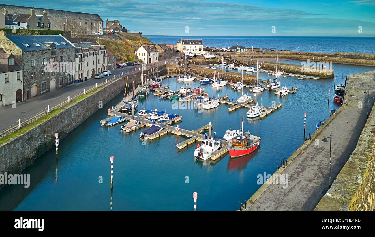 Banff Aberdeenshire Scotland the marina with fishing boats and yachts ...