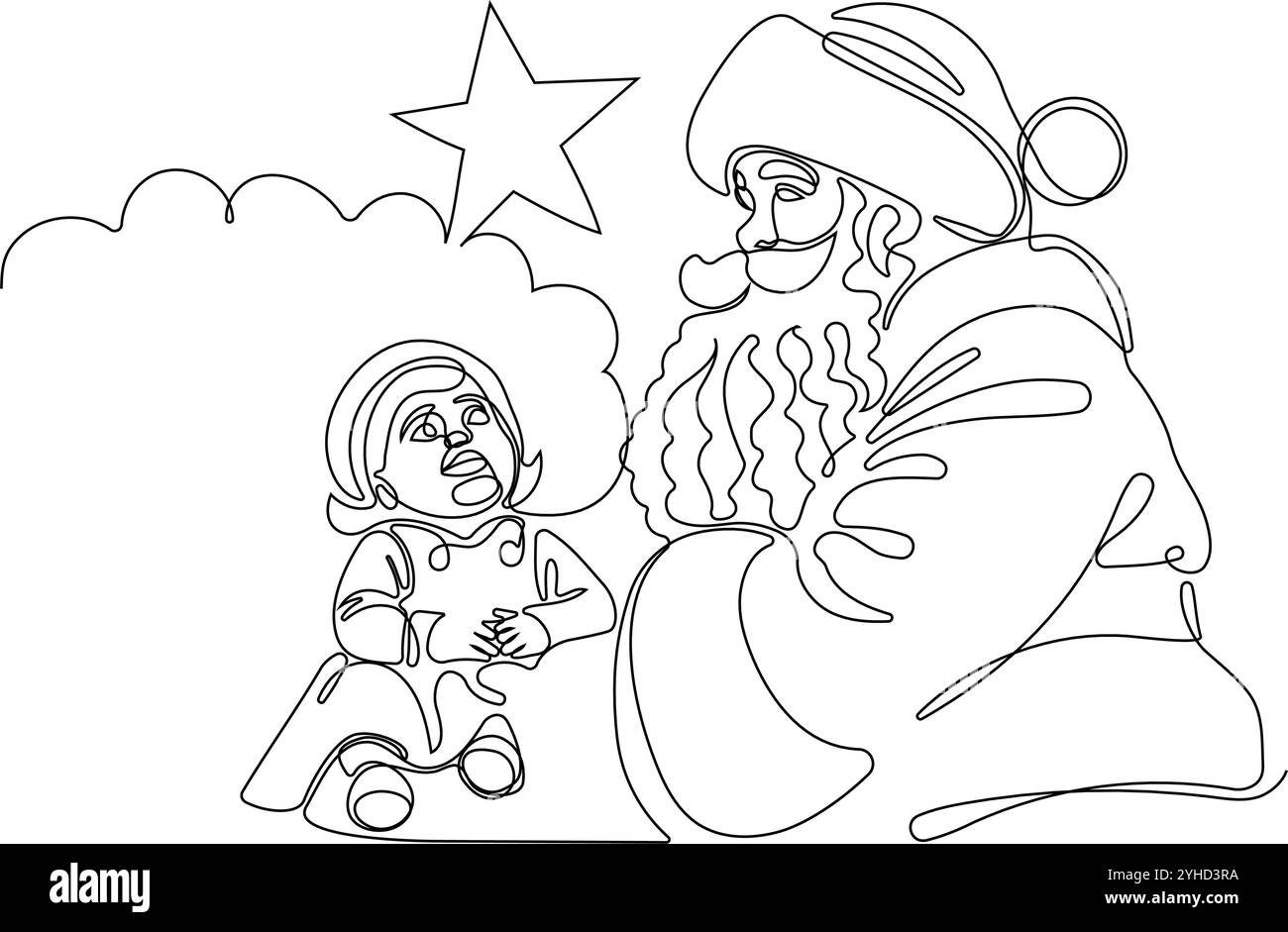 Happy santa claus looking Black and White Stock Photos & Images - Alamy