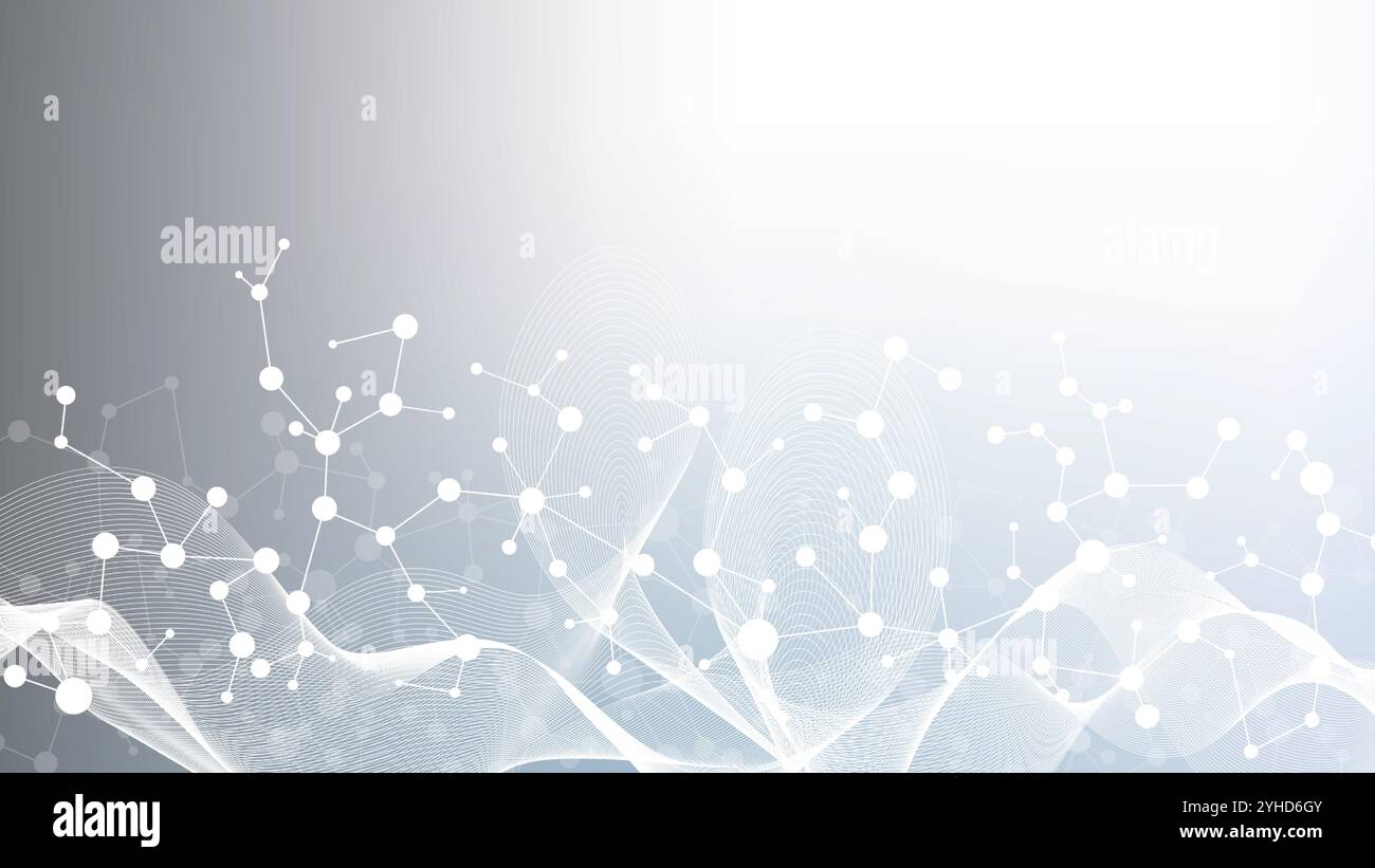 Modern abstract molecules structure for science or medical background ...