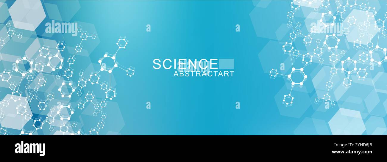 Modern health care abstract background with lines, dots and hexagons ...