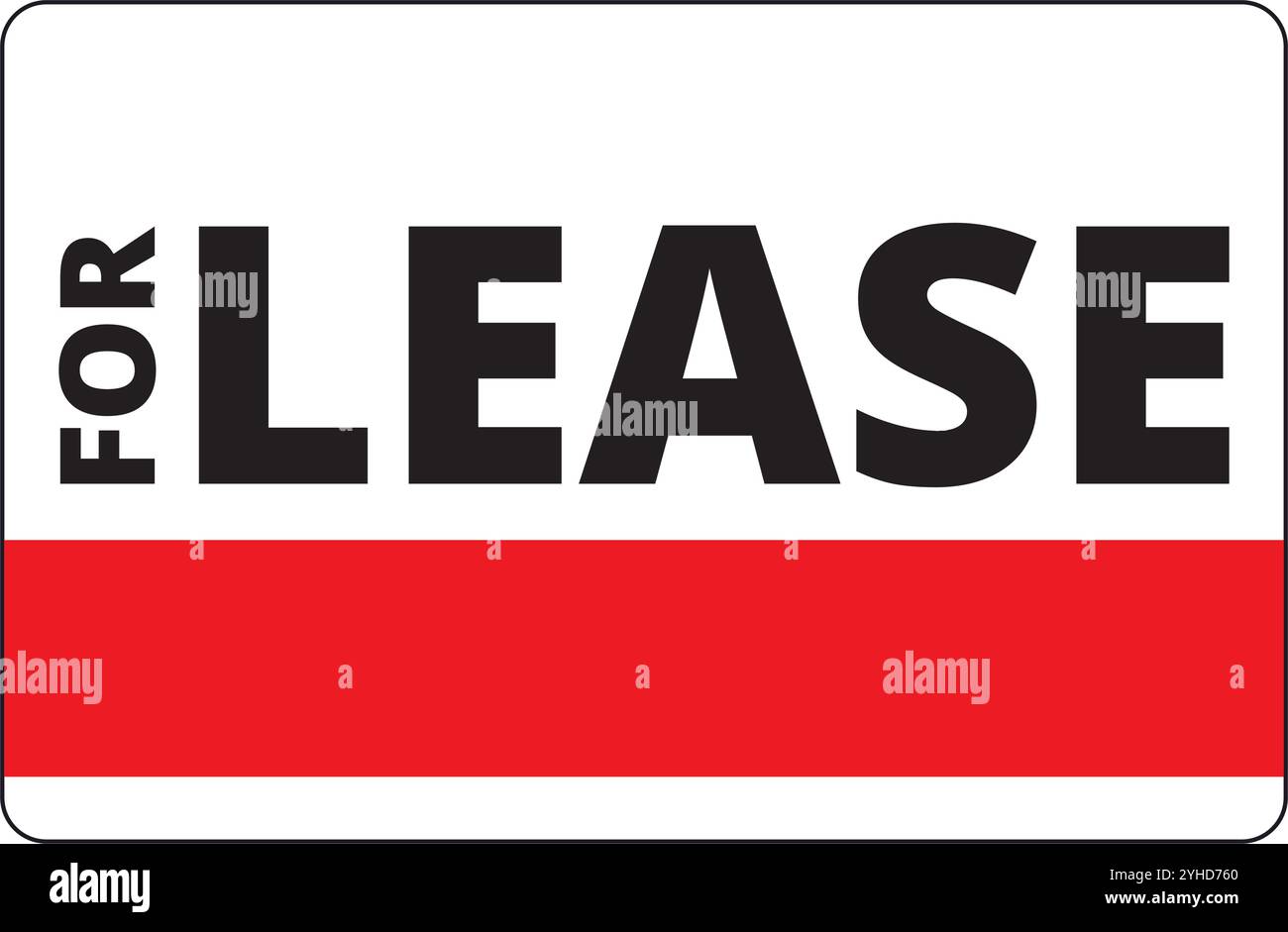 For lease sign with telephone number blank space on a white background ...