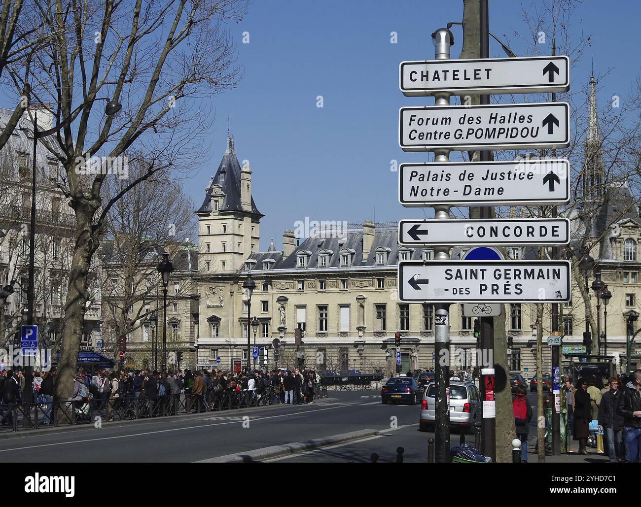 Street signs in Paris, just across the street from the Louvre Stock ...