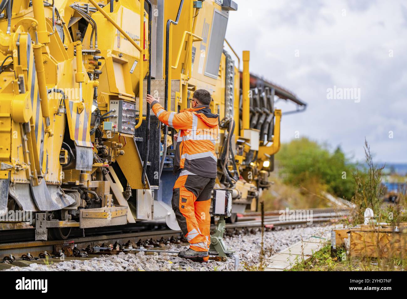 Worker checks machines on hi-res stock photography and images - Alamy