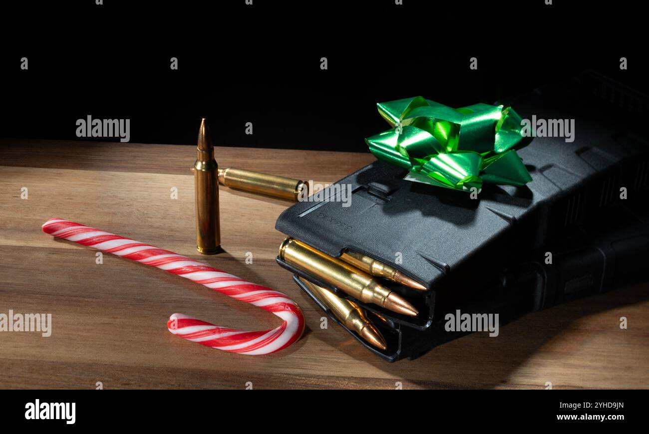 The ideal Christmas gift for a gun owner, with two loaded assault rifle ...