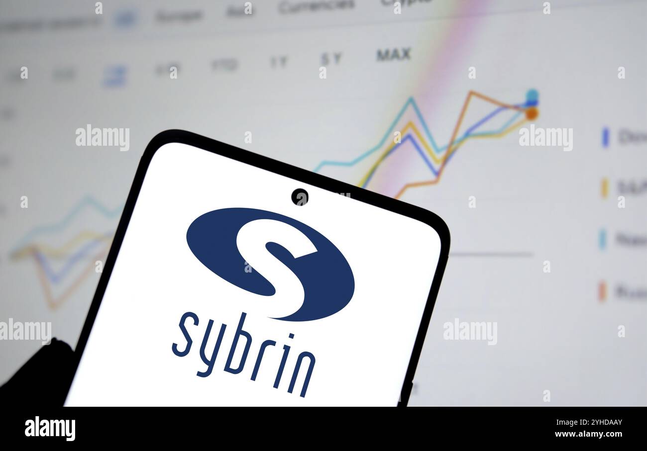 Dhaka, Bangladesh- 03 Nov 2024: Sybrin logo is displayed on smartphone ...