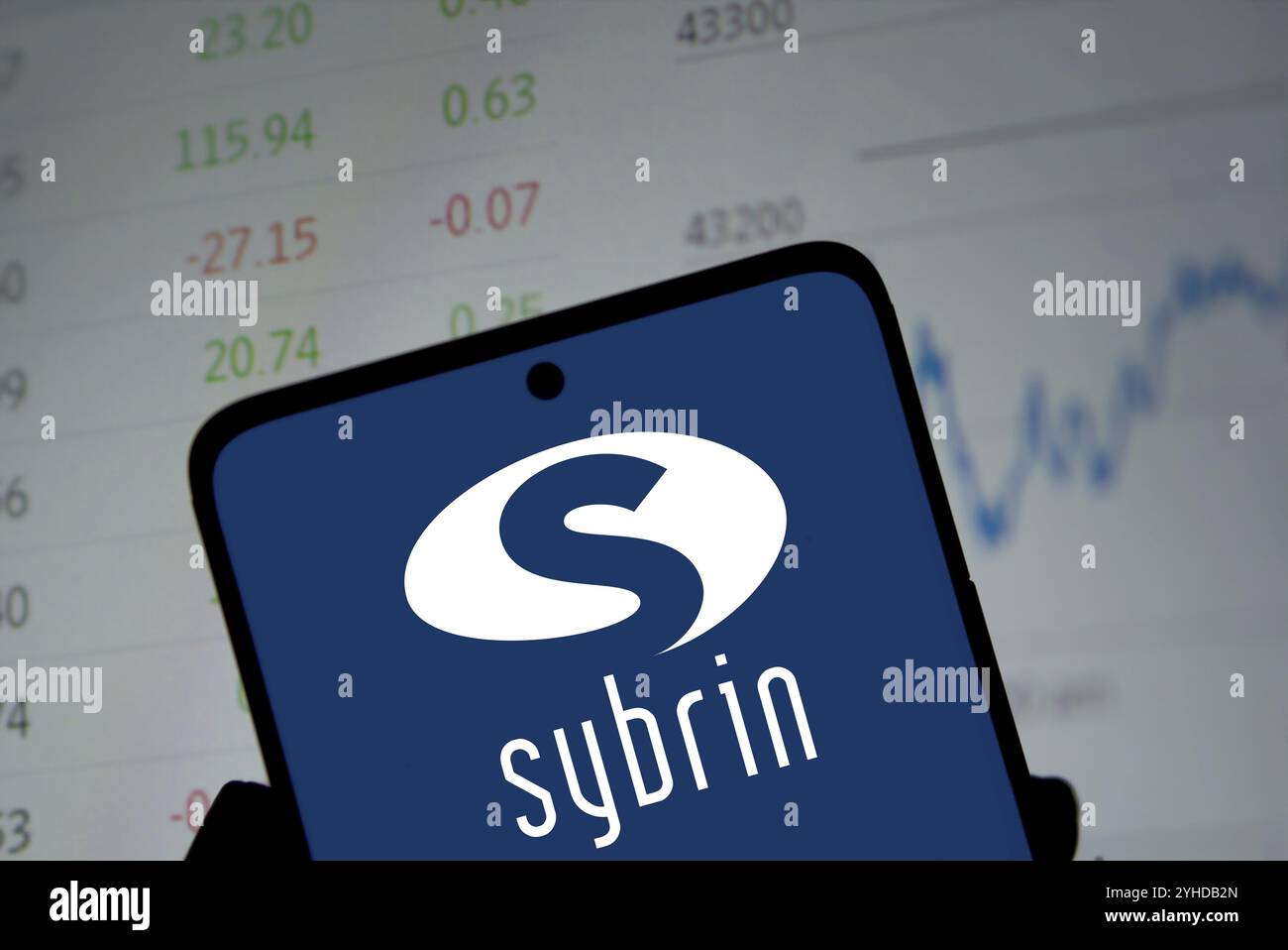 Dhaka, Bangladesh- 03 Nov 2024: Sybrin logo is displayed on smartphone ...