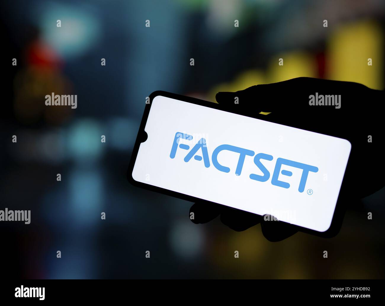 Dhaka, Bangladesh- 09 Nov 2024: Factset logo is displayed on smartphone ...
