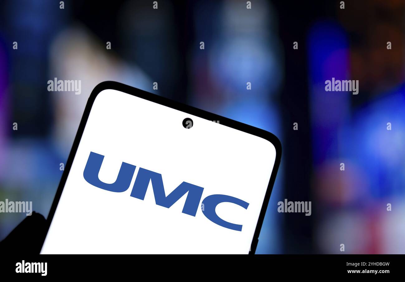 Dhaka, Bangladesh- 05 Nov 2024: United Microelectronics Corporation (UMC) logo is displayed on ...