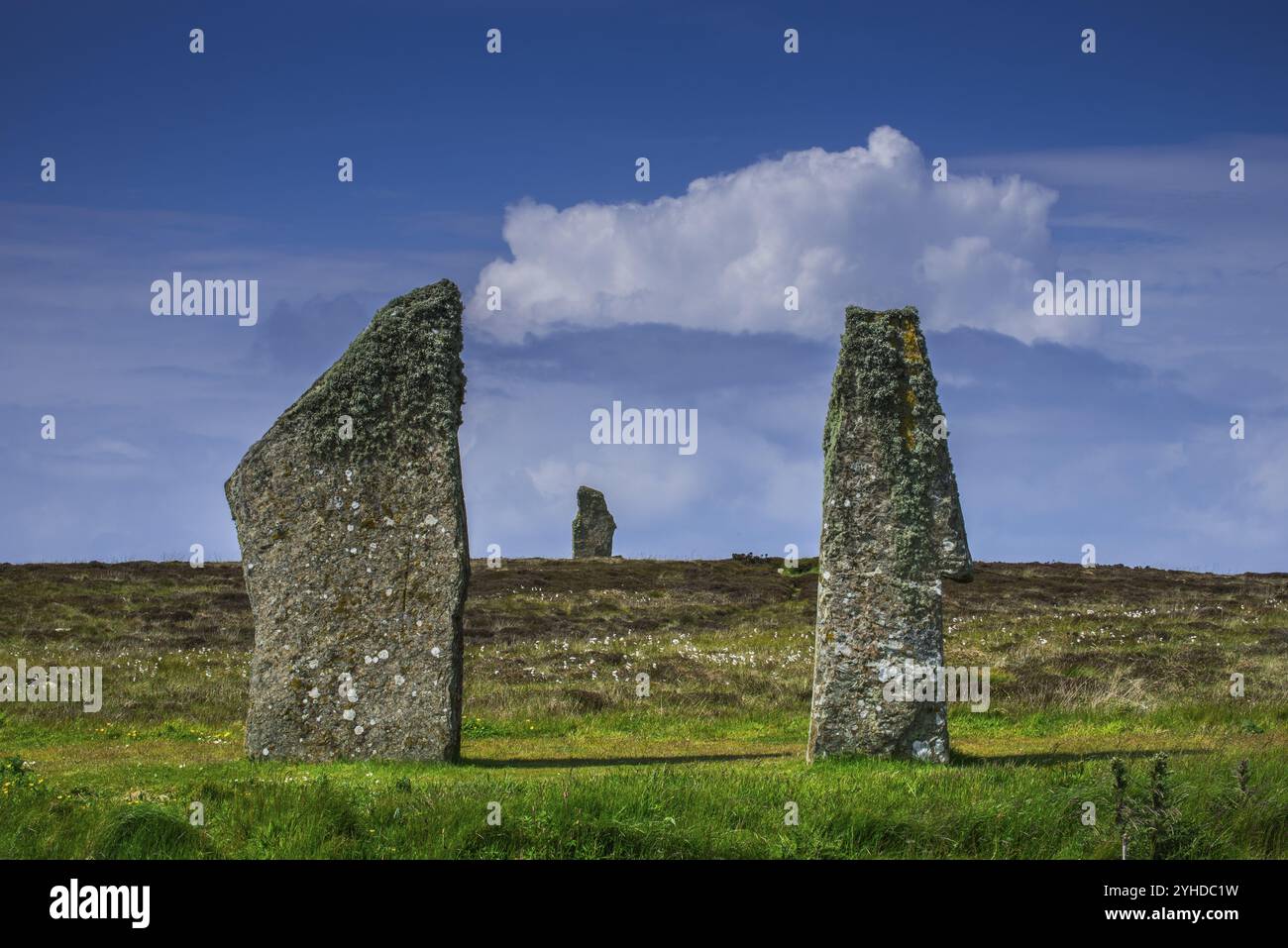 Neolithic stone circle, partial view, Ring of Brodgar, Mainland, Orkney ...