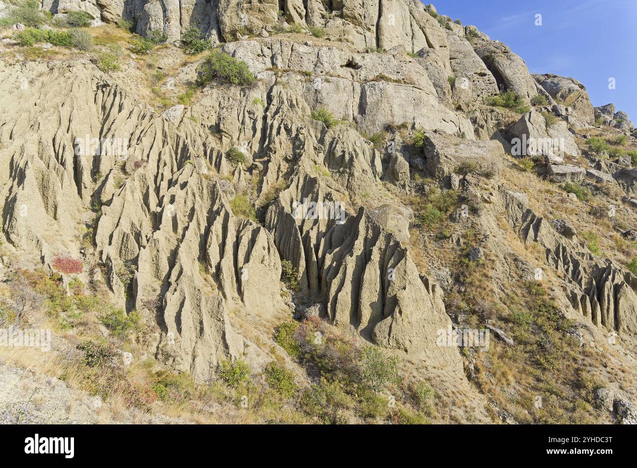 A bizarre relief, formed as a result of soil erosion and weathering on ...