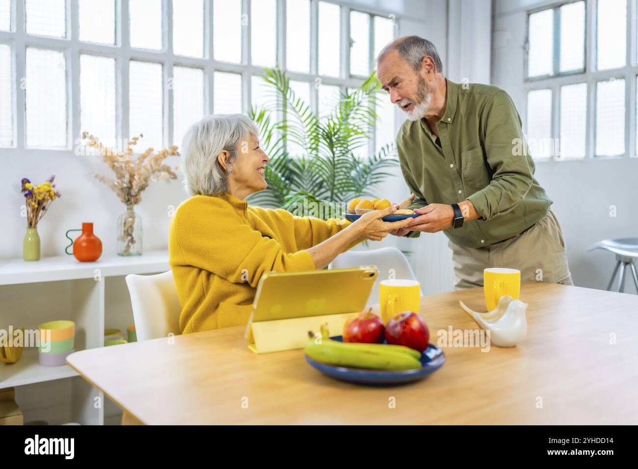 Elderly woman joyfully using hi-res stock photography and images - Alamy