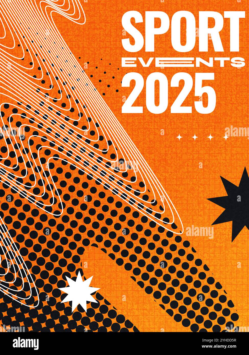 Abstract Sport Cover or Poster Design with Wavy Lines, Halftones, and ...