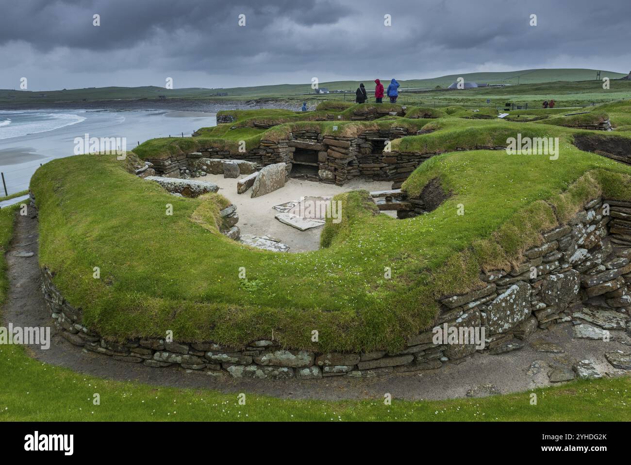 Excavation, Neolithic building, Skara Brae, Orkney Islands, Scotland ...