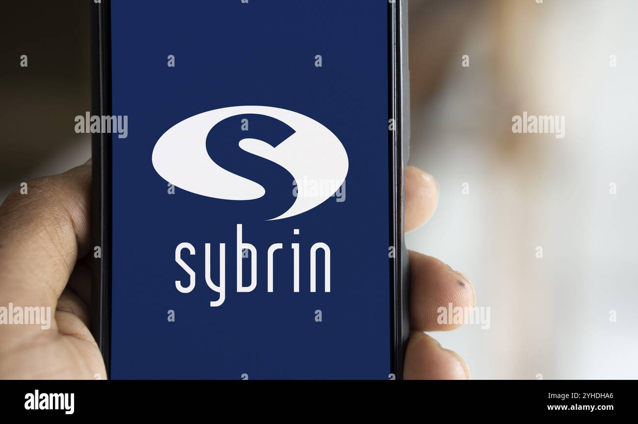 Dhaka, Bangladesh- 03 Nov 2024: Sybrin logo is displayed on smartphone ...