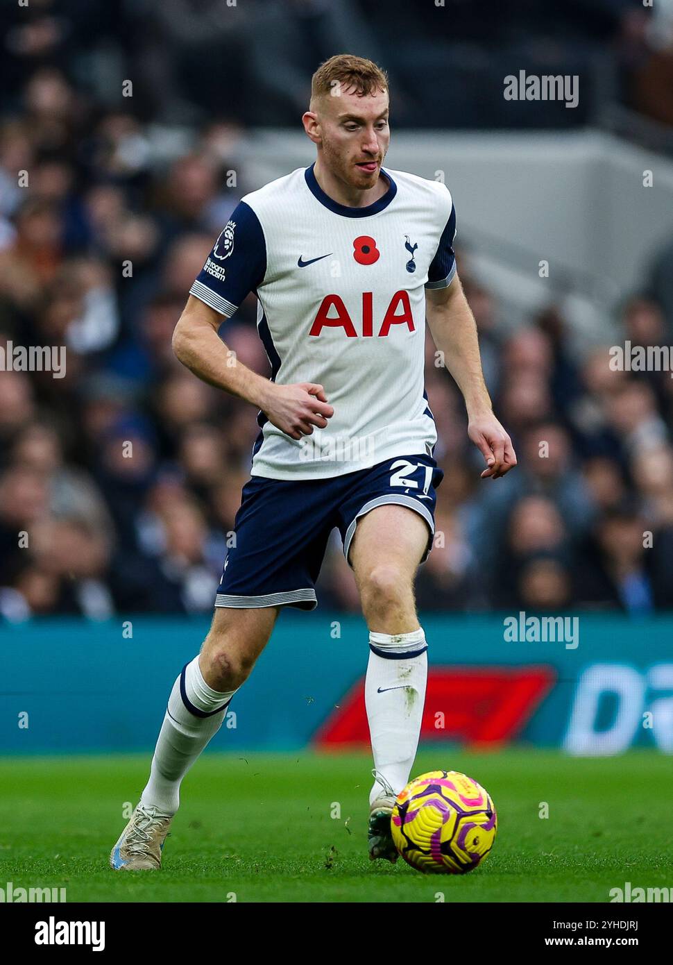 Tottenham Hotspur's Dejan Kulusevski in action during the Premier ...