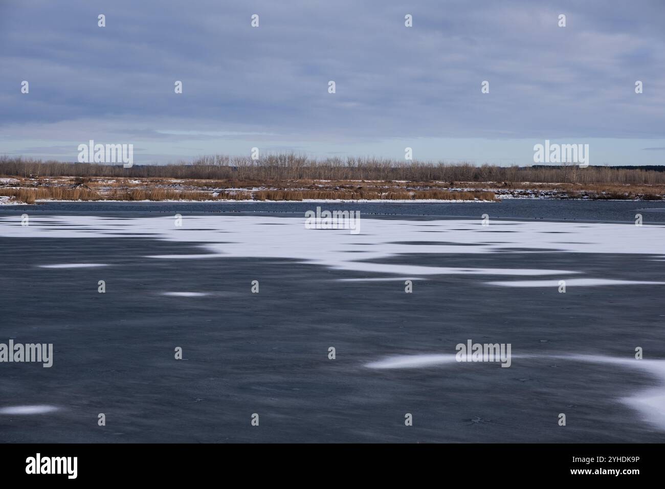 Ice on river in early spring. Early spring in Siberia Stock Photo - Alamy