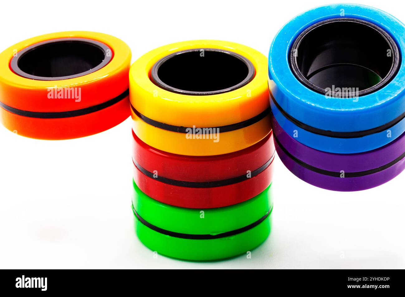 magnetic toy with several different colored rings Stock Photo - Alamy