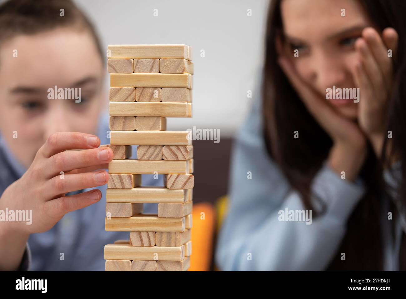 Tension in a Timeless and Classic Game of Jenga Between Two Competitors ...